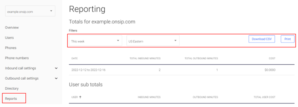 Call Detail Report (CDR) – OnSIP Support
