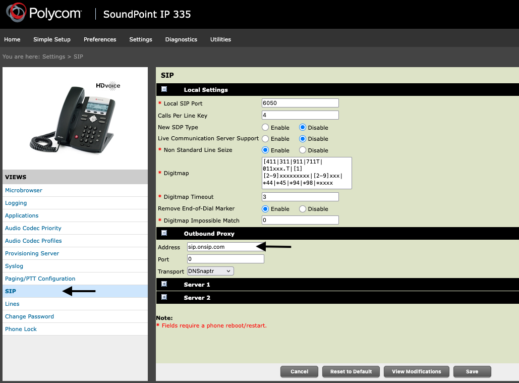 Manual Configuration of older Polycom SoundPointIP phones – OnSIP Support