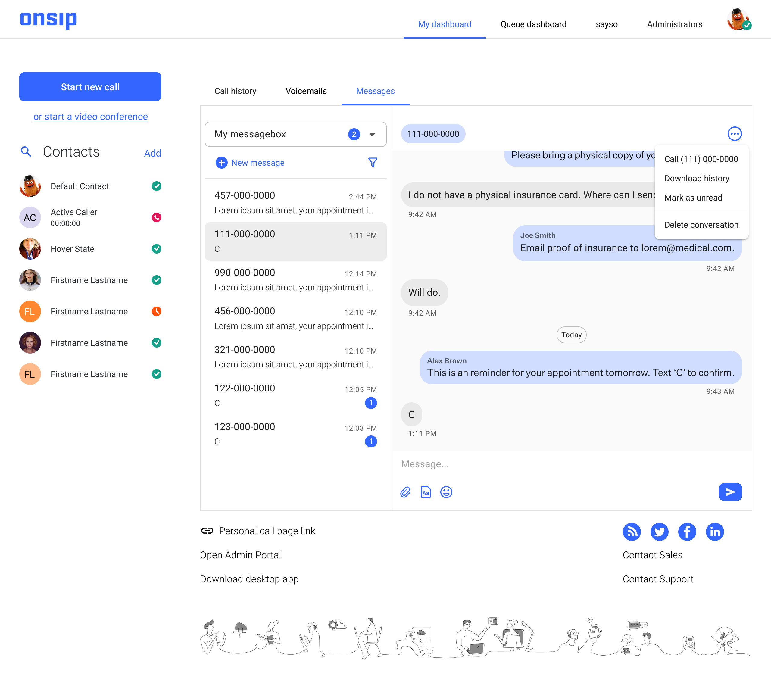 Sending and Receiving Messages in the OnSIP App – OnSIP Support