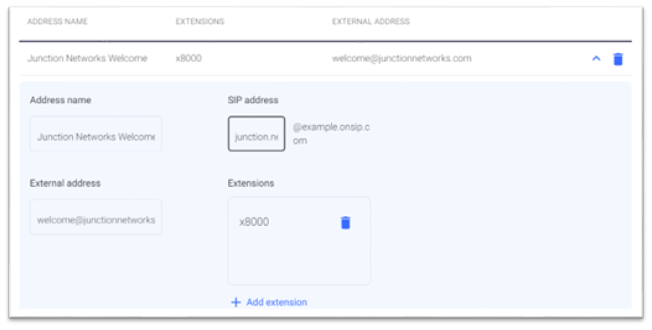 External SIP Address – OnSIP Support